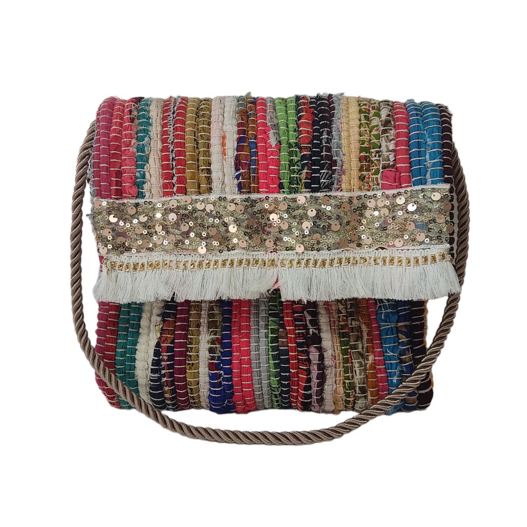 Handmade Greek Kourelou Bag: Upcycled Boho Chic Shoulder Bag - Etsy