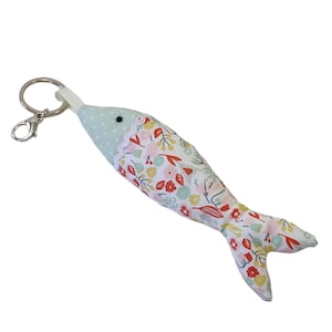 Sardine Fish Keychain, Handmade Cotton Keychain, Unique Fabric Keyring ...