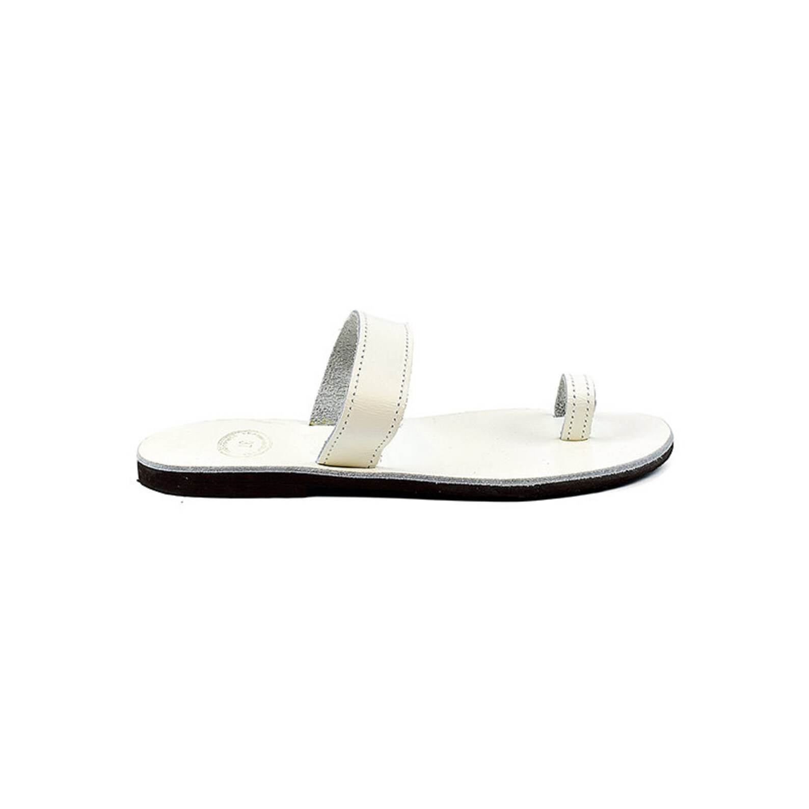 White Toe Ring Sandals/ White Greek Leather Sandals/ Summer - Etsy