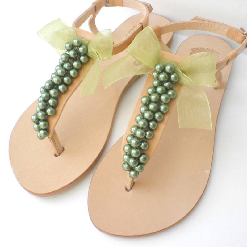 Green Sandals - Etsy