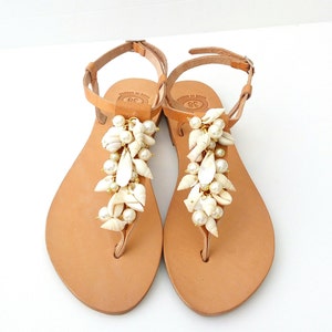 Beach Wedding Seashells Decorated Sandals, Summer Sandals, Cowrie ...