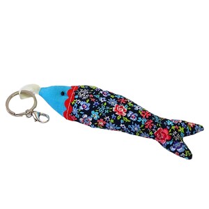 Handmade Cotton Fish Keychain, Fabric Sardine Keyring - Etsy