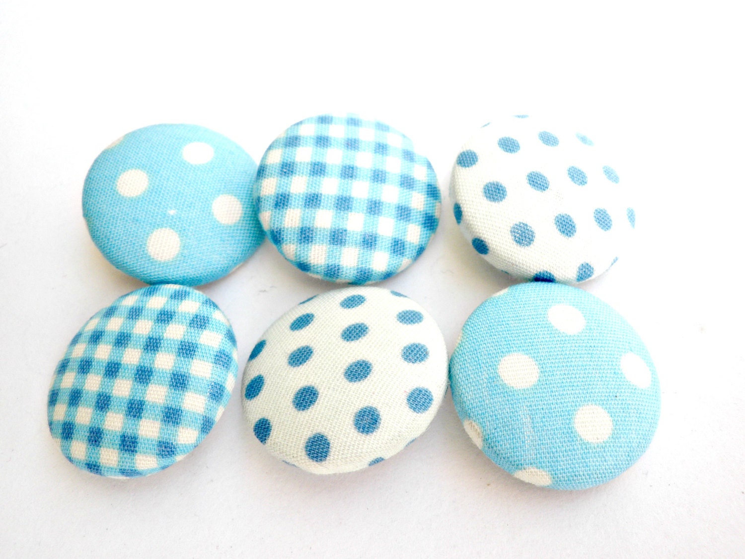 Covered fabric buttons - Baby blue fabric buttons - Sewing buttons ...