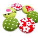 Red Floral Buttons Covered Fabric Buttons Sewing Buttons green Fabric ...