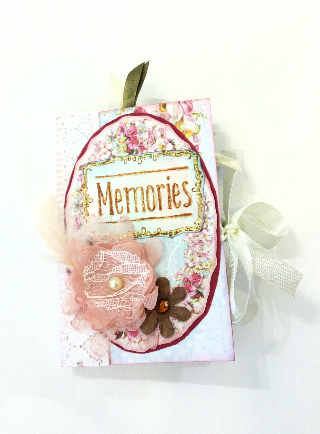 Vintage Mini Album, Scrapbook Mini Album, Shabby Chic Photo Album ...