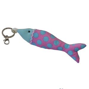 Sardine Fish Keychain, Handmade Cotton Keychain, Unique Fabric Keyring ...