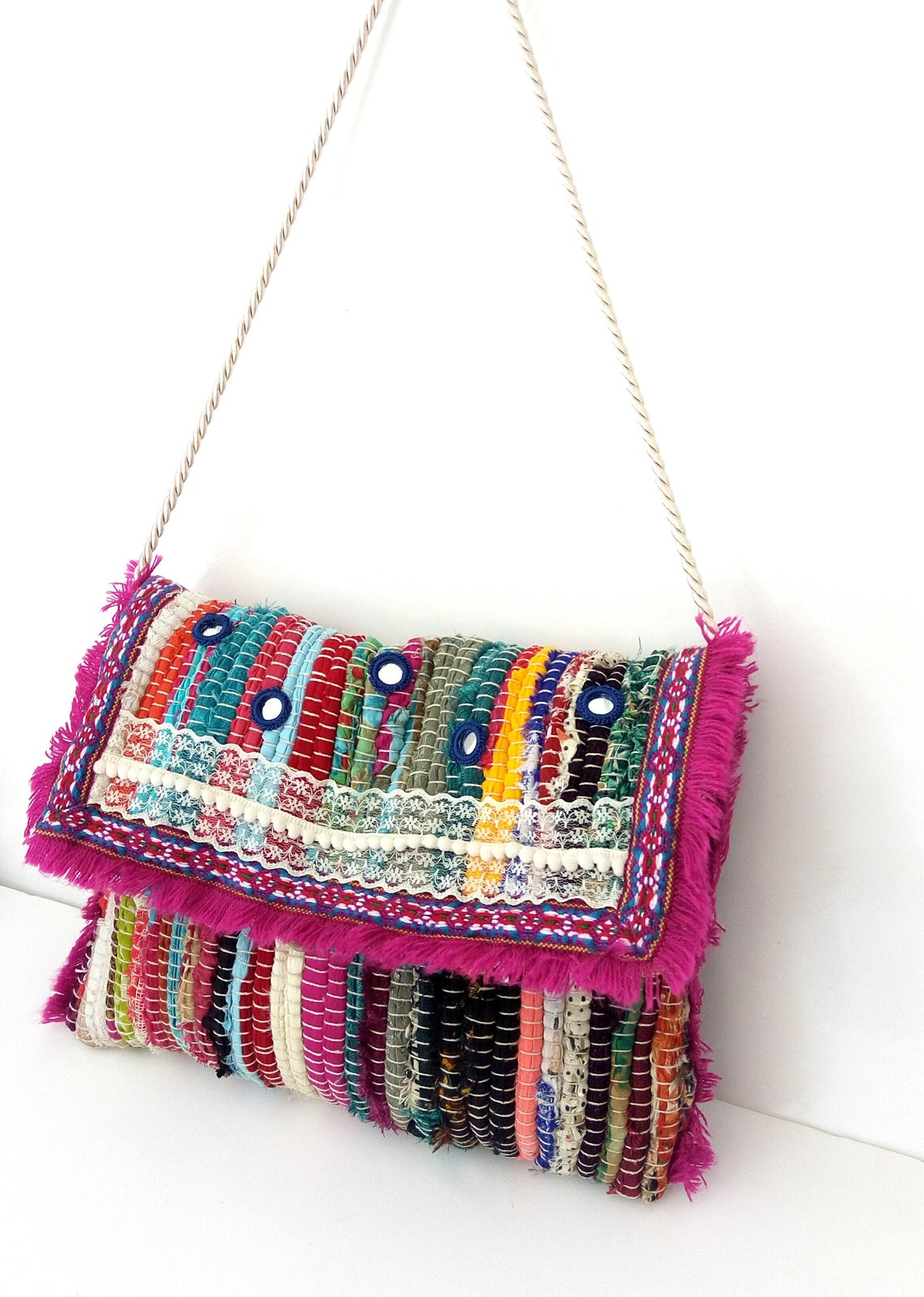 Greek Kourelou Bohemian Bag Envelope Colorful Kilim Bag - Etsy