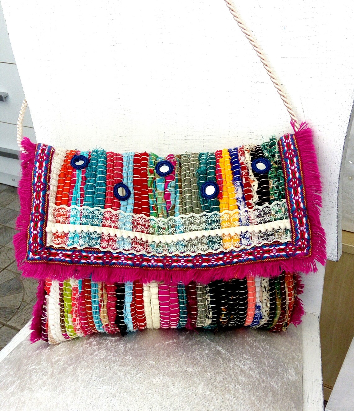 Greek Kourelou Bohemian Bag Envelope Colorful Kilim Bag - Etsy