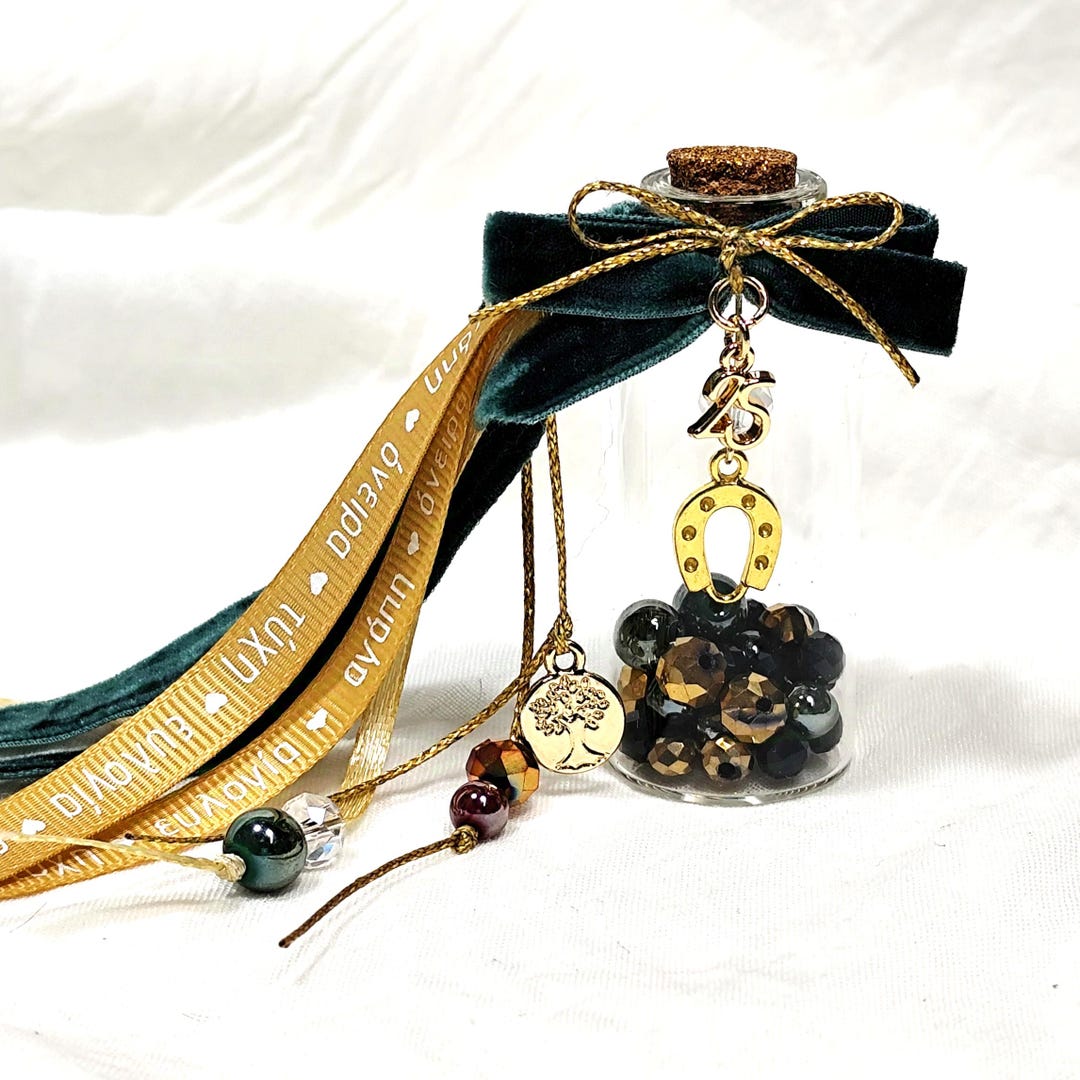 Greek Gouri 2025 Christmas Bottle Ornament: Gold Star Charm - Etsy