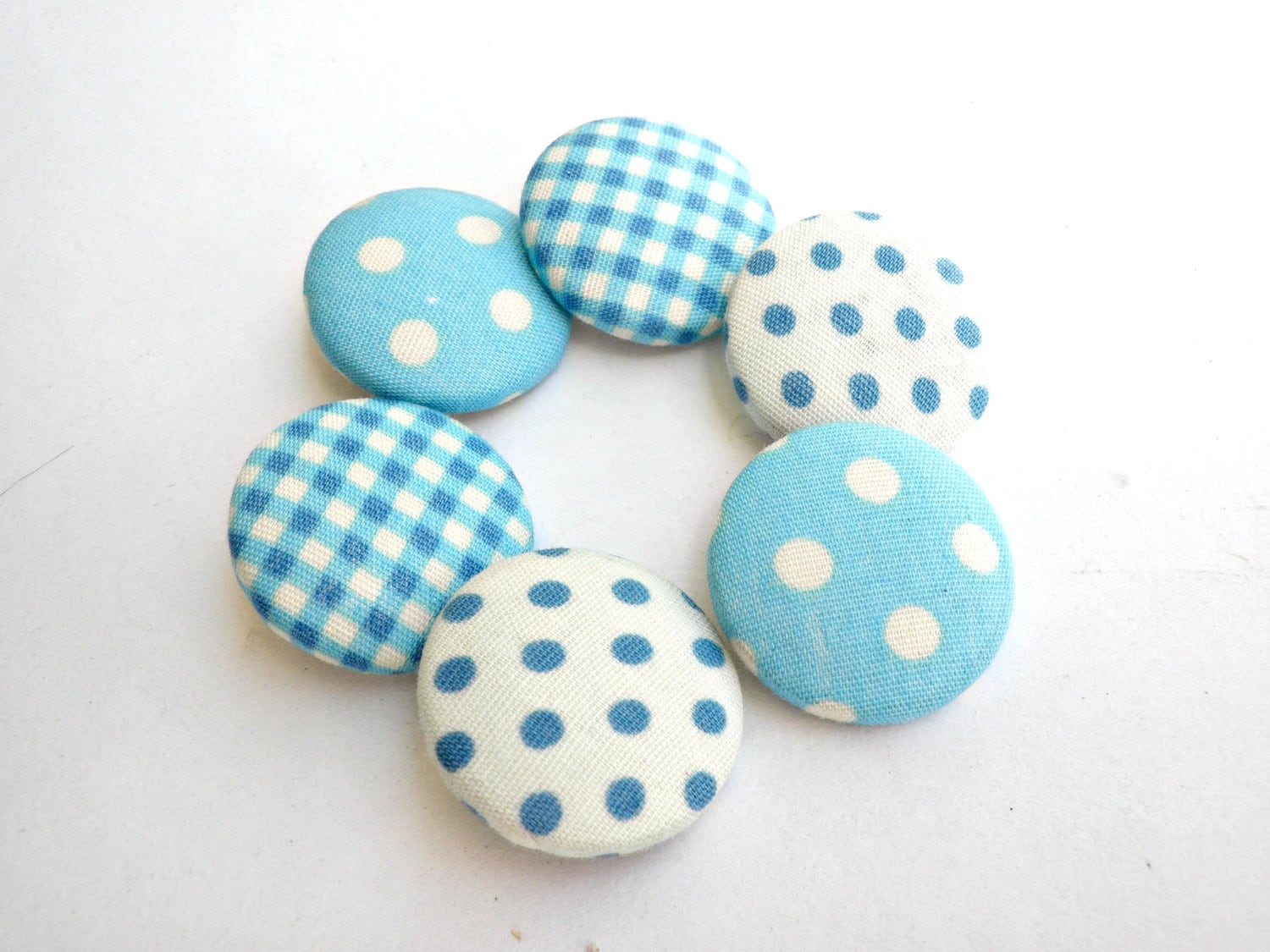 Covered fabric buttons - Baby blue fabric buttons - Sewing buttons ...