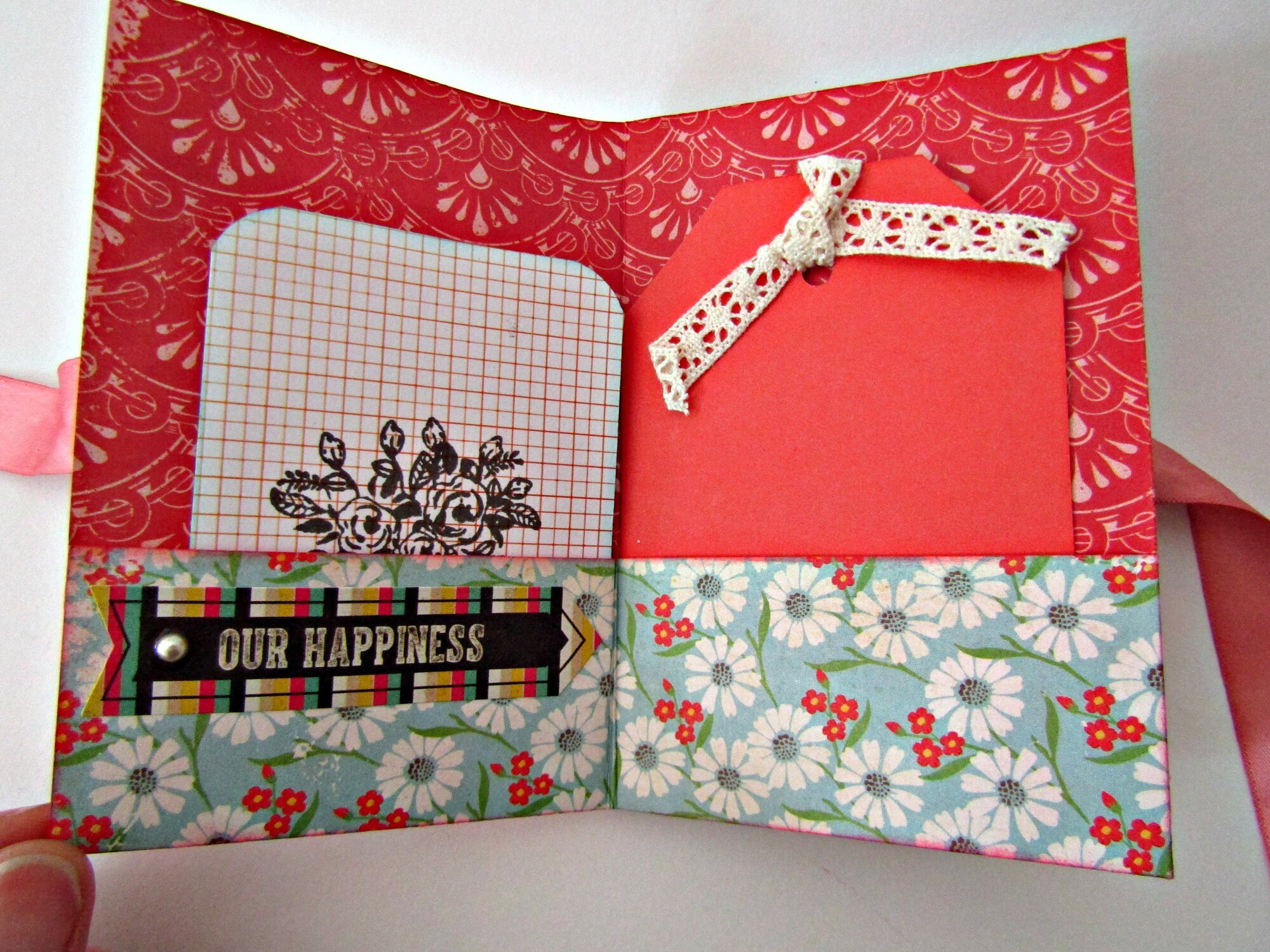 Vintage mini album, Scrapbook mini album, Shabby chic photo album ...
