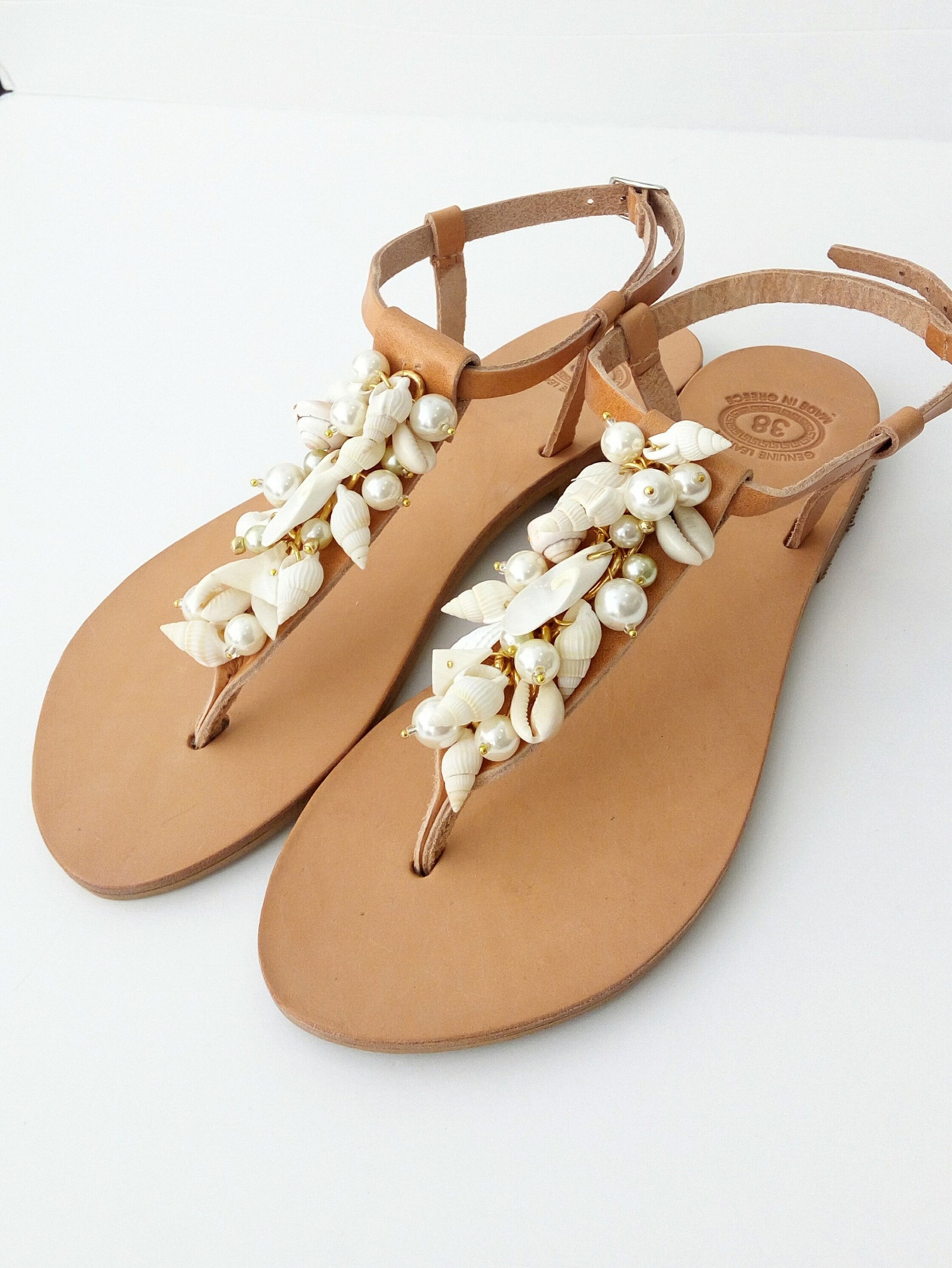 Beach Wedding Seashells Decorated Sandals Summer Sandals - Etsy