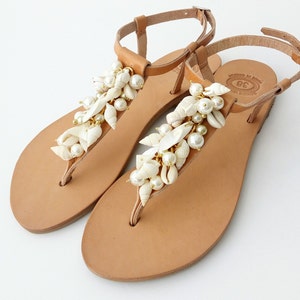 Beach Wedding Seashells Decorated Sandals, Summer Sandals, Cowrie ...
