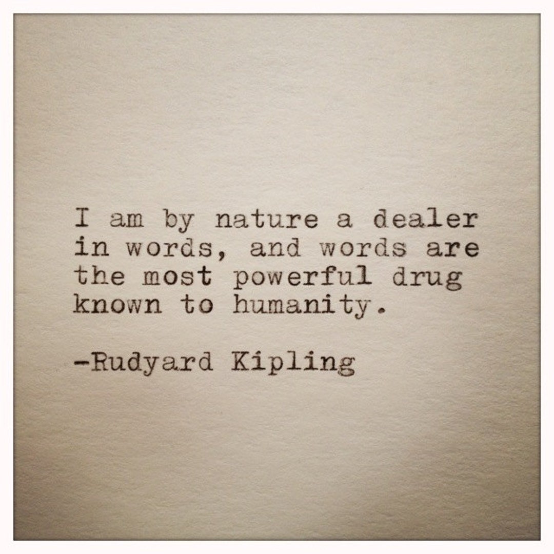 Rudyard Kipling Quote Typed on Typewriter - Etsy