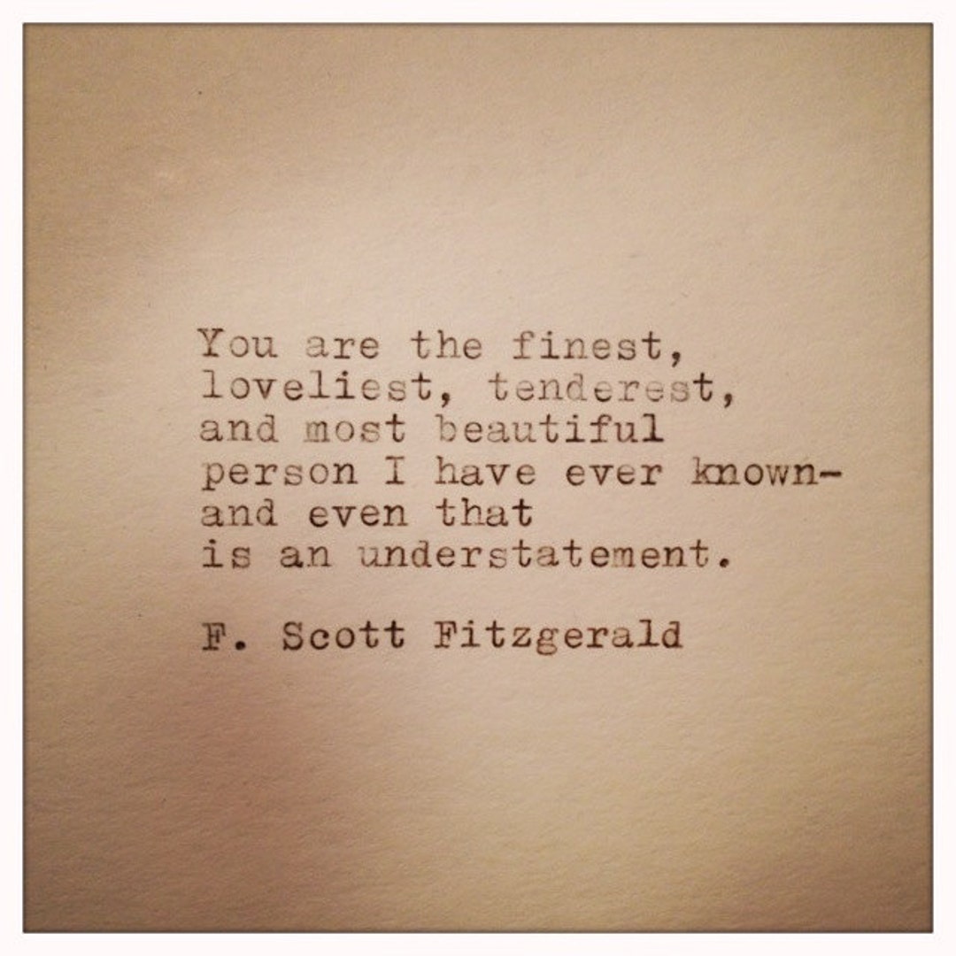 F. Scott Fitzgerald Love Quote Handtyped on Vinatge Typewriter - Etsy