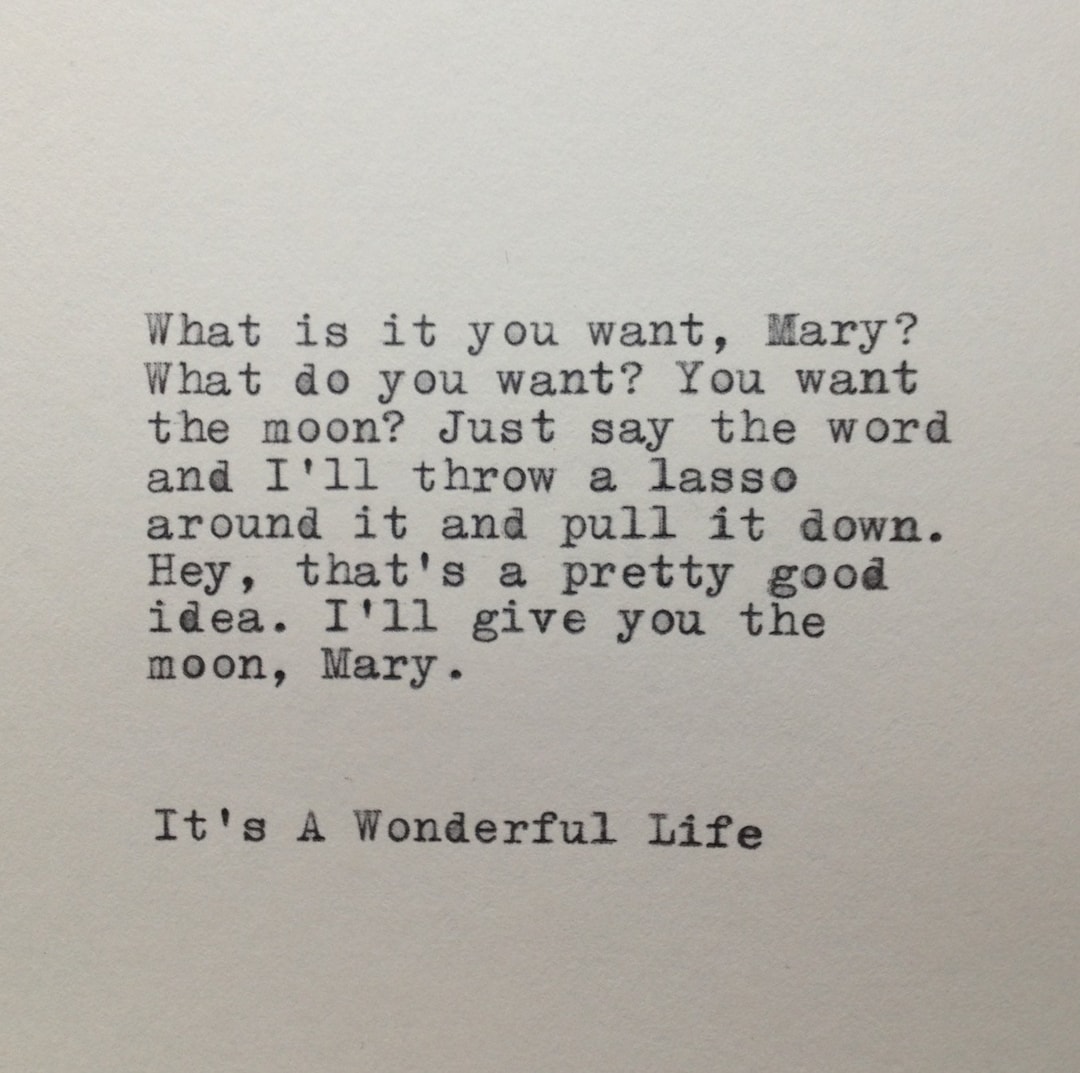 It's A Wonderful Life Quote Typed on Typewriter - Etsy