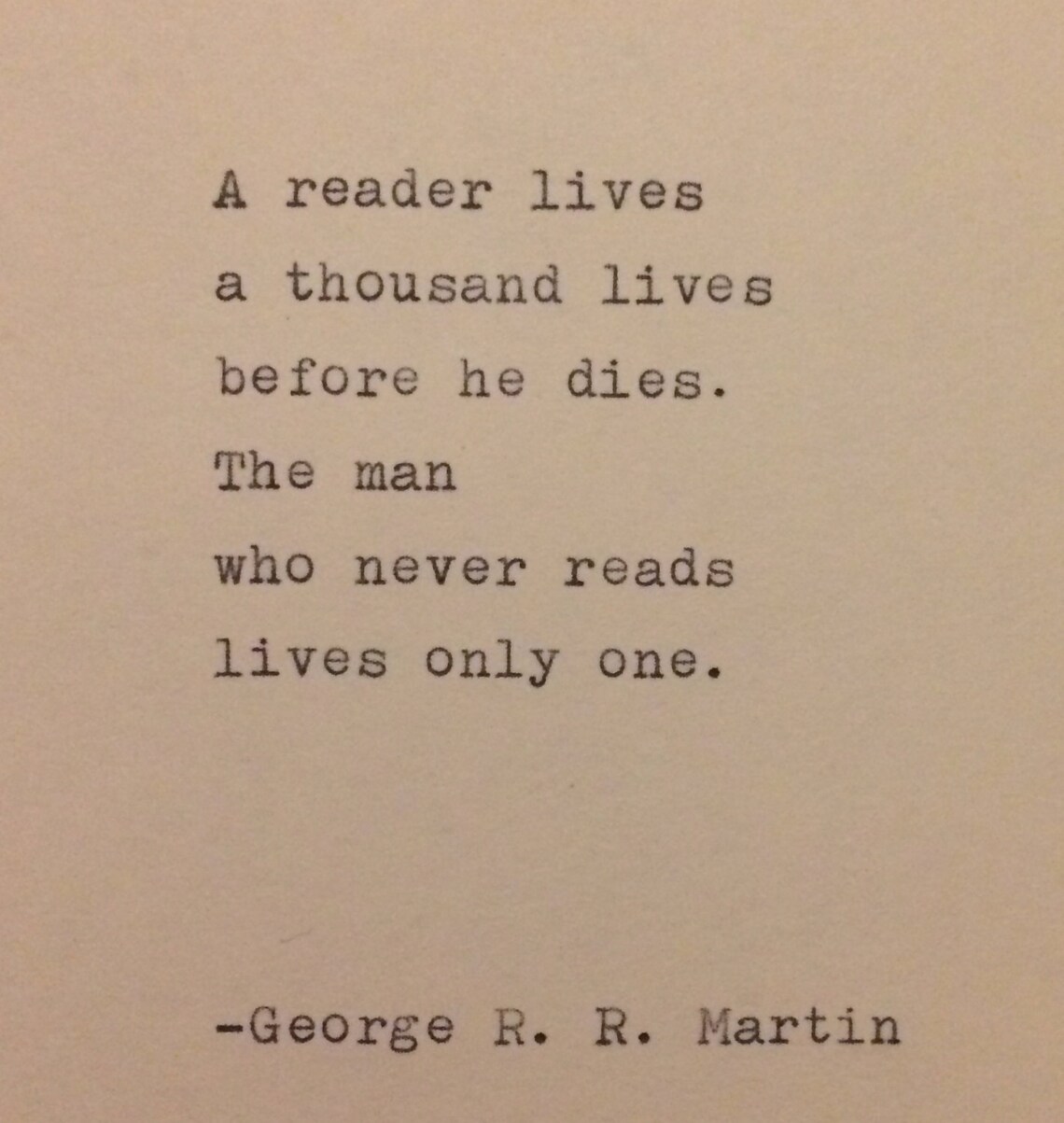 George R. R. Martin Quote Typed on Typewriter - Etsy