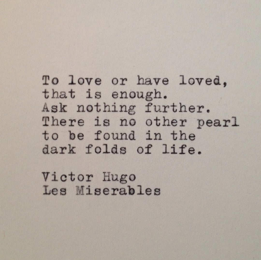 Les Miserables Quote Typed on Typewriter Onto Cardstck - Etsy