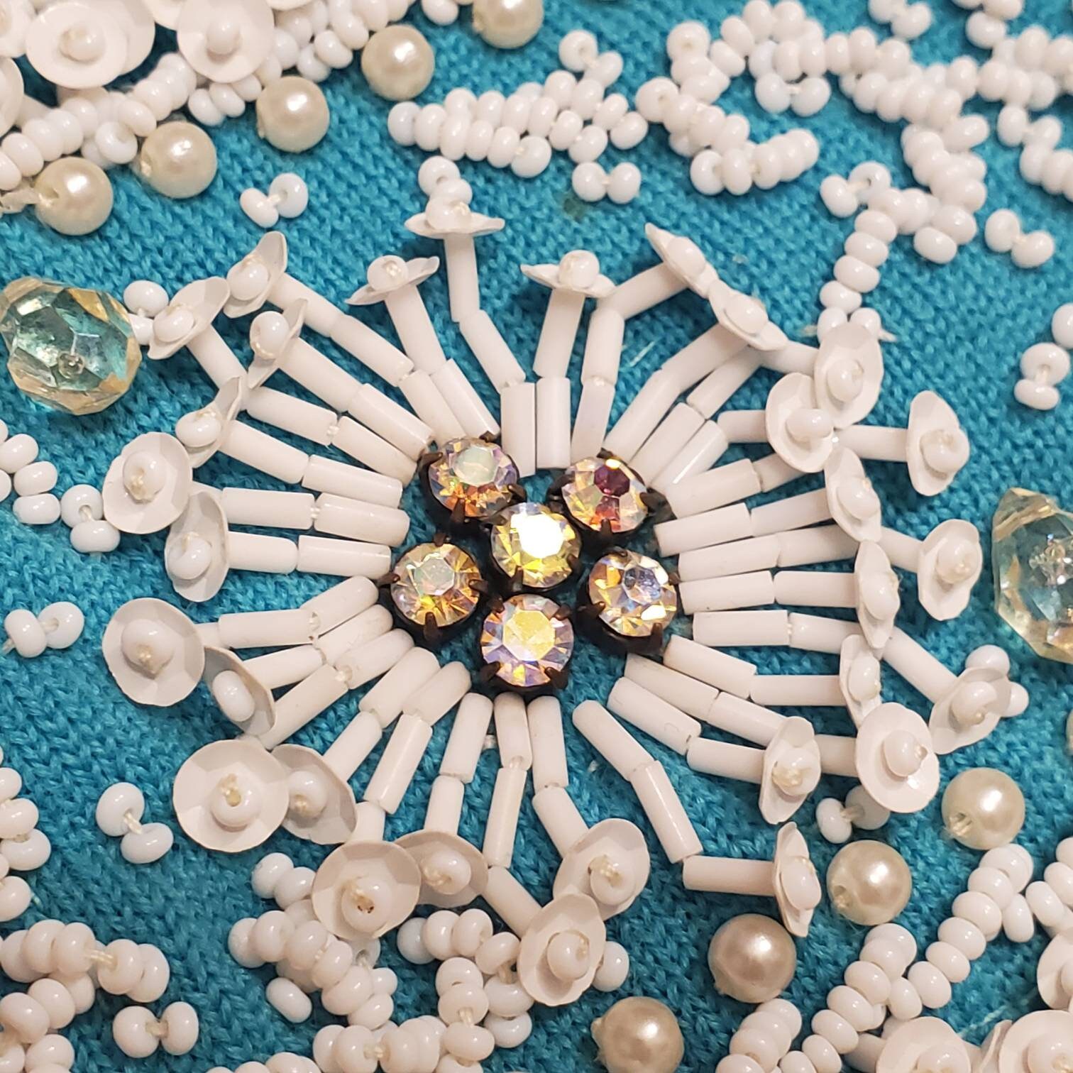 RARE Beaded Sequin Wool Top by Diane Imports Wool Beaded Top Vintage ...