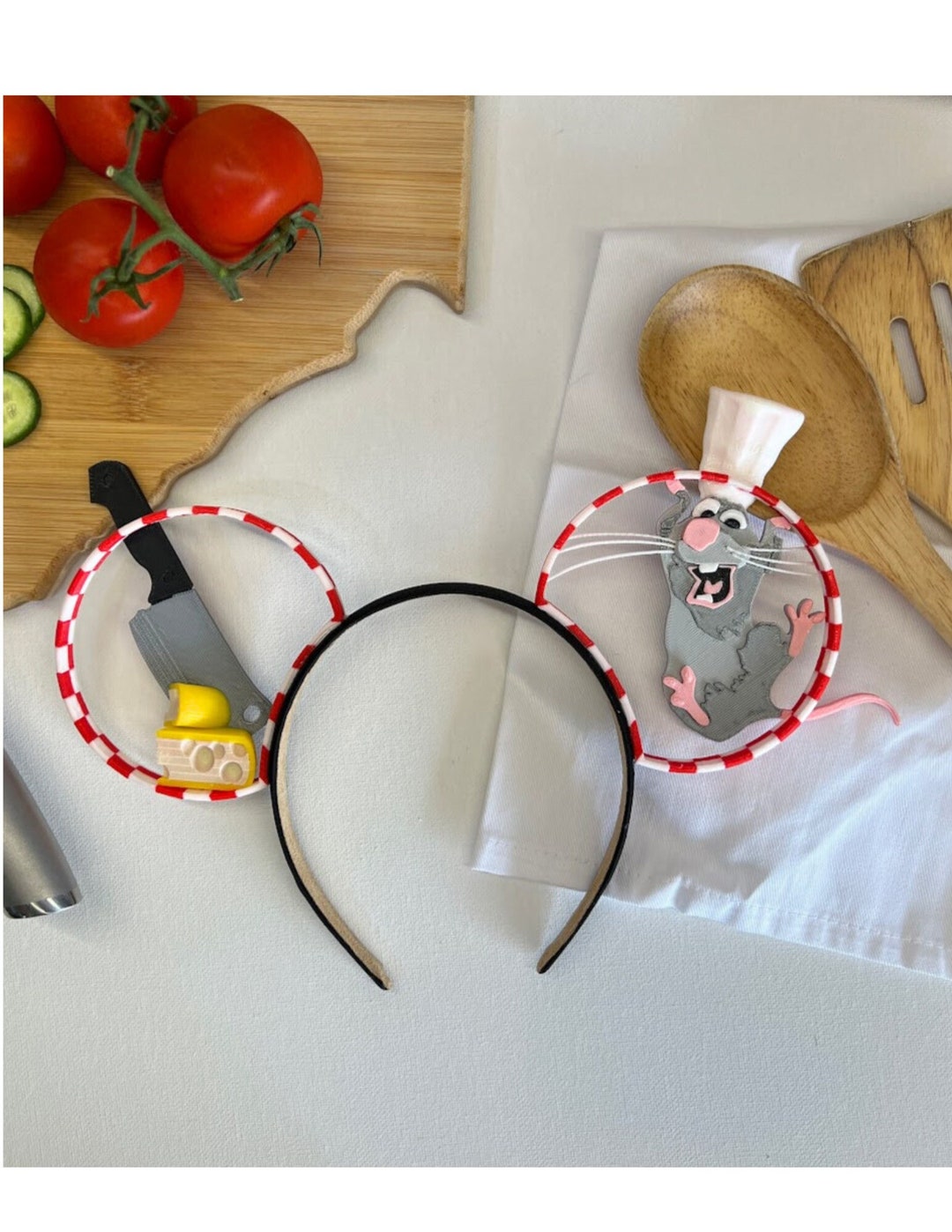 3D Printed Rat Chef Ears Headband, Optional Bow - Etsy
