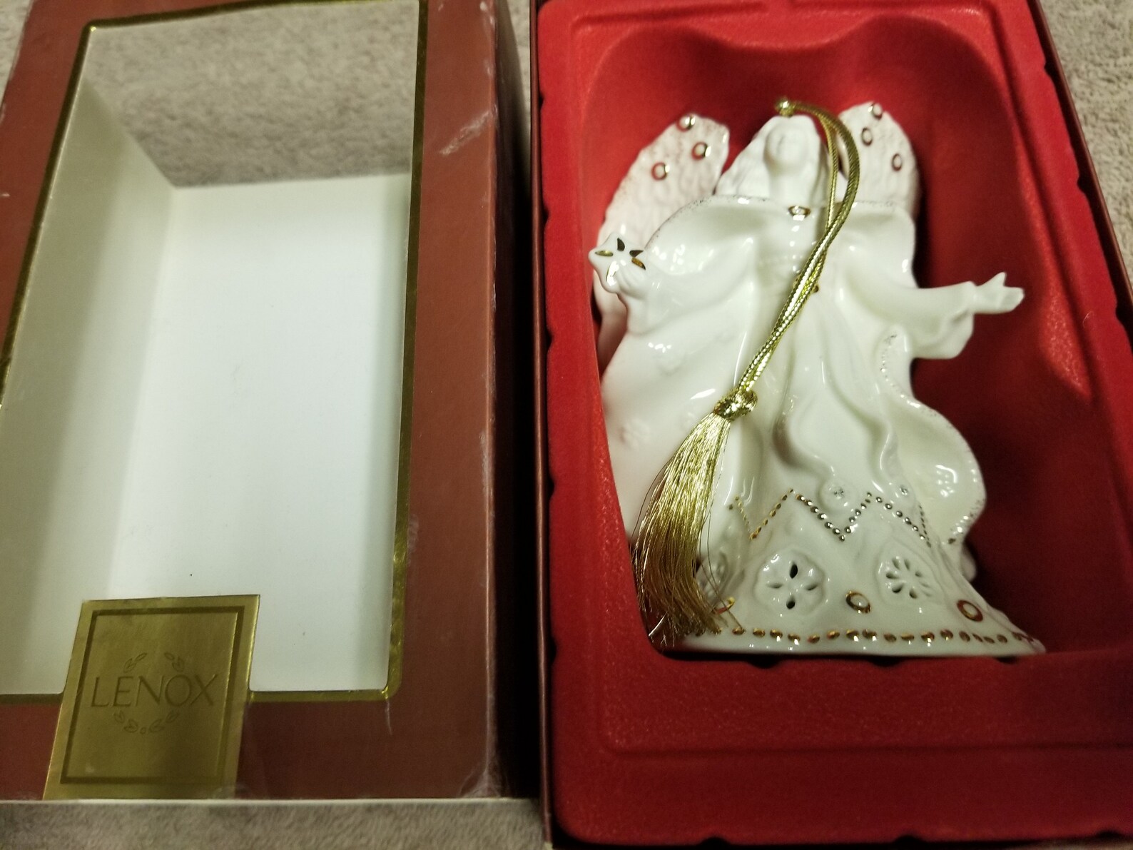 Lenox Florentine and Pearl Angel Ornament-in Box | Etsy
