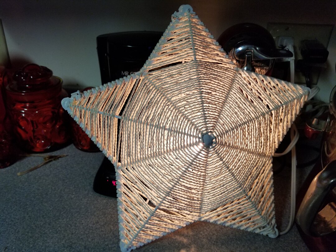 White Rope and Wire Made Electric Star - Etsy