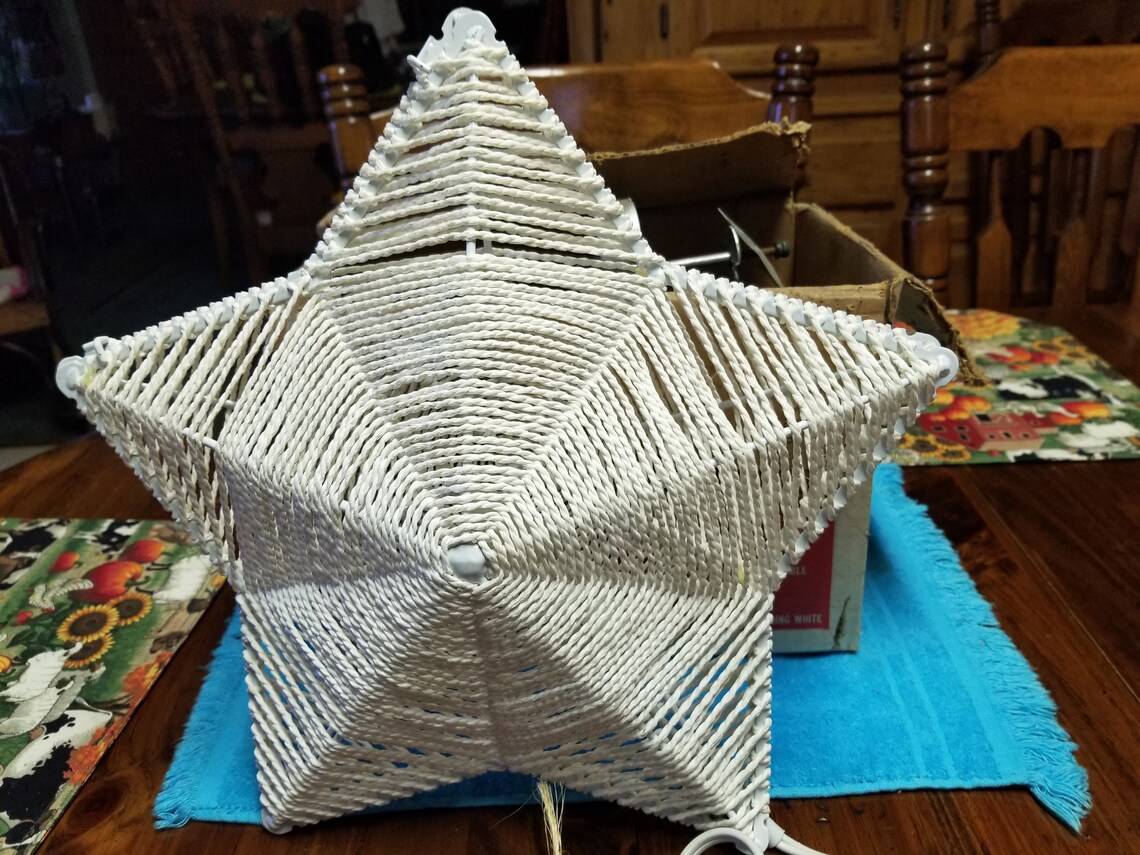 White Rope and Wire Made Electric Star | Etsy