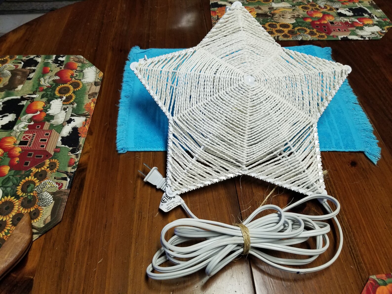 White Rope and Wire Made Electric Star | Etsy