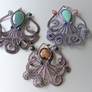Wire Wrapped Octopus Pendant Tutorial, Kraken Necklace Tutorial, Wire ...