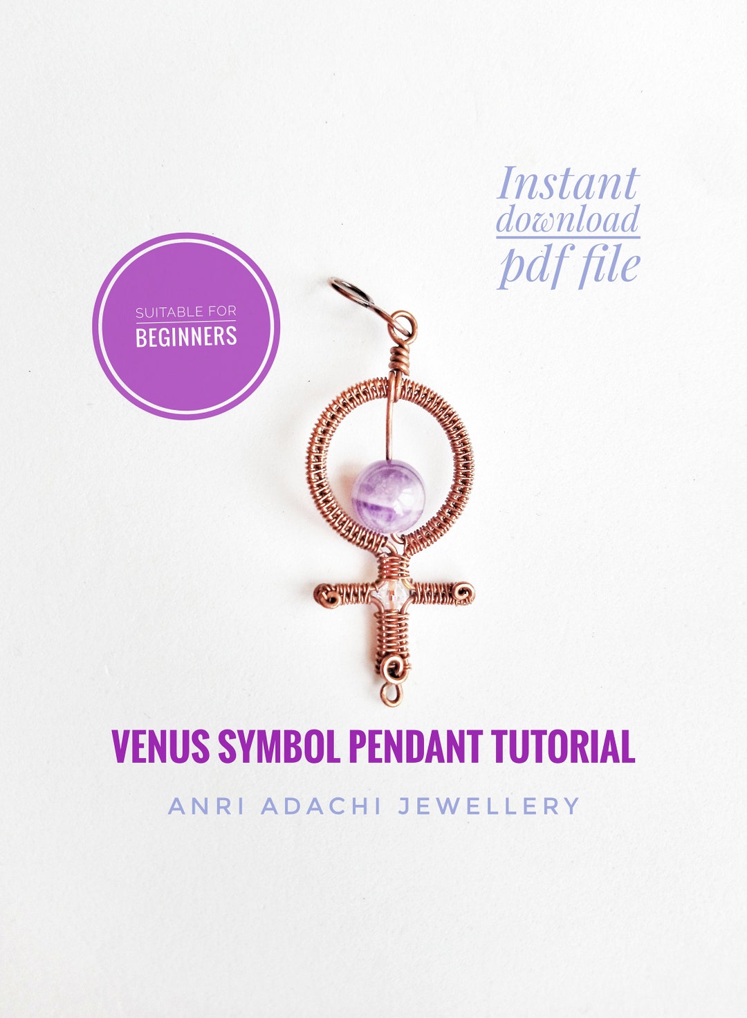 Venus Symbol Pendant Tutorial, Step by Step Wire Wrap Instructions - Etsy