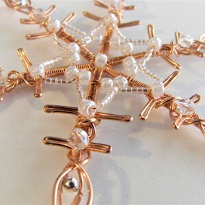 Wire Wrapped Snowflake Tutorial; Christmas Decoration; Wire and Bead ...