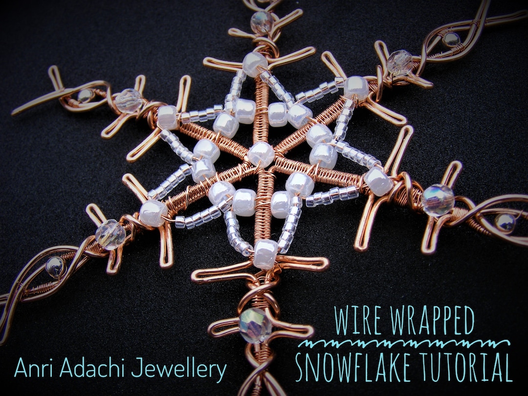 Wire Wrapped Snowflake Tutorial; Christmas Decoration; Wire and Bead ...
