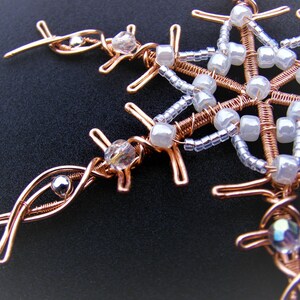 Wire Wrapped Snowflake Tutorial; Christmas Decoration; Wire and Bead ...