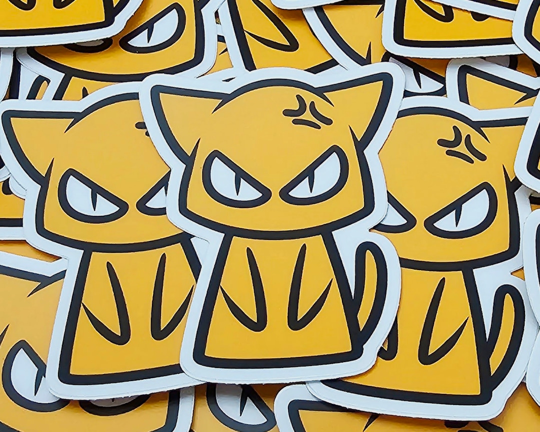 Waterproof Vinyl Sticker - Angry Cat - Inspired by Zodiac Animals - Etsy