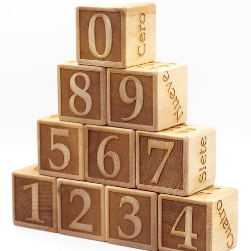 Wood Number Block Set - Etsy