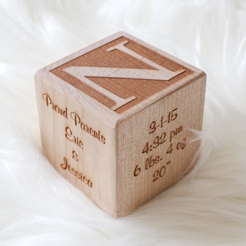 Custom Wooden Baby Block Personalized for Babies Newborns - Etsy