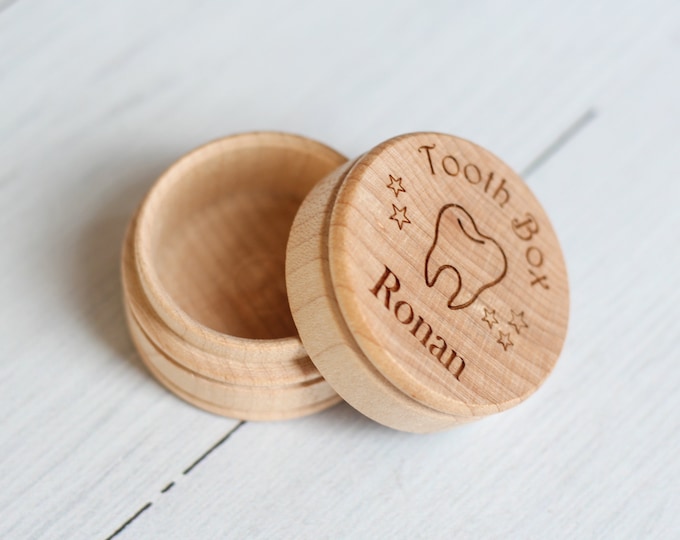 Personalized Wood Tooth Box - Etsy