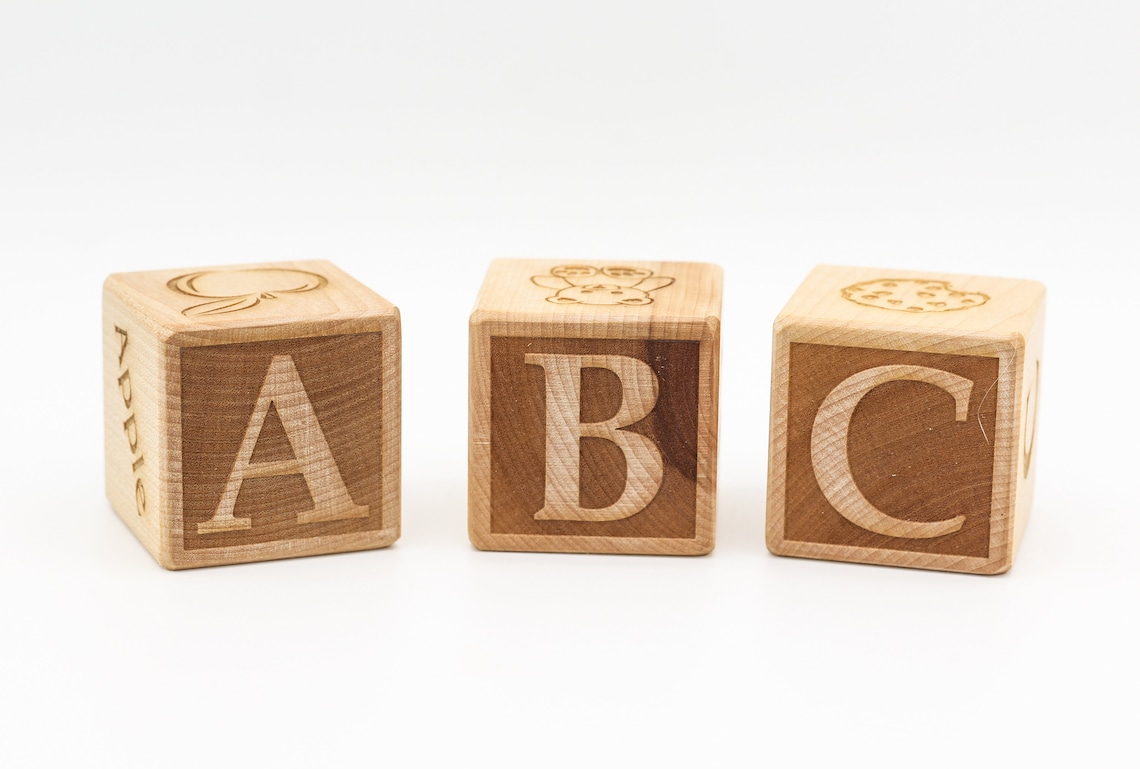 Wood Alphabet Block Set - Etsy