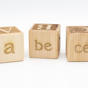 Wood Alphabet Block Set With Spanish - Etsy