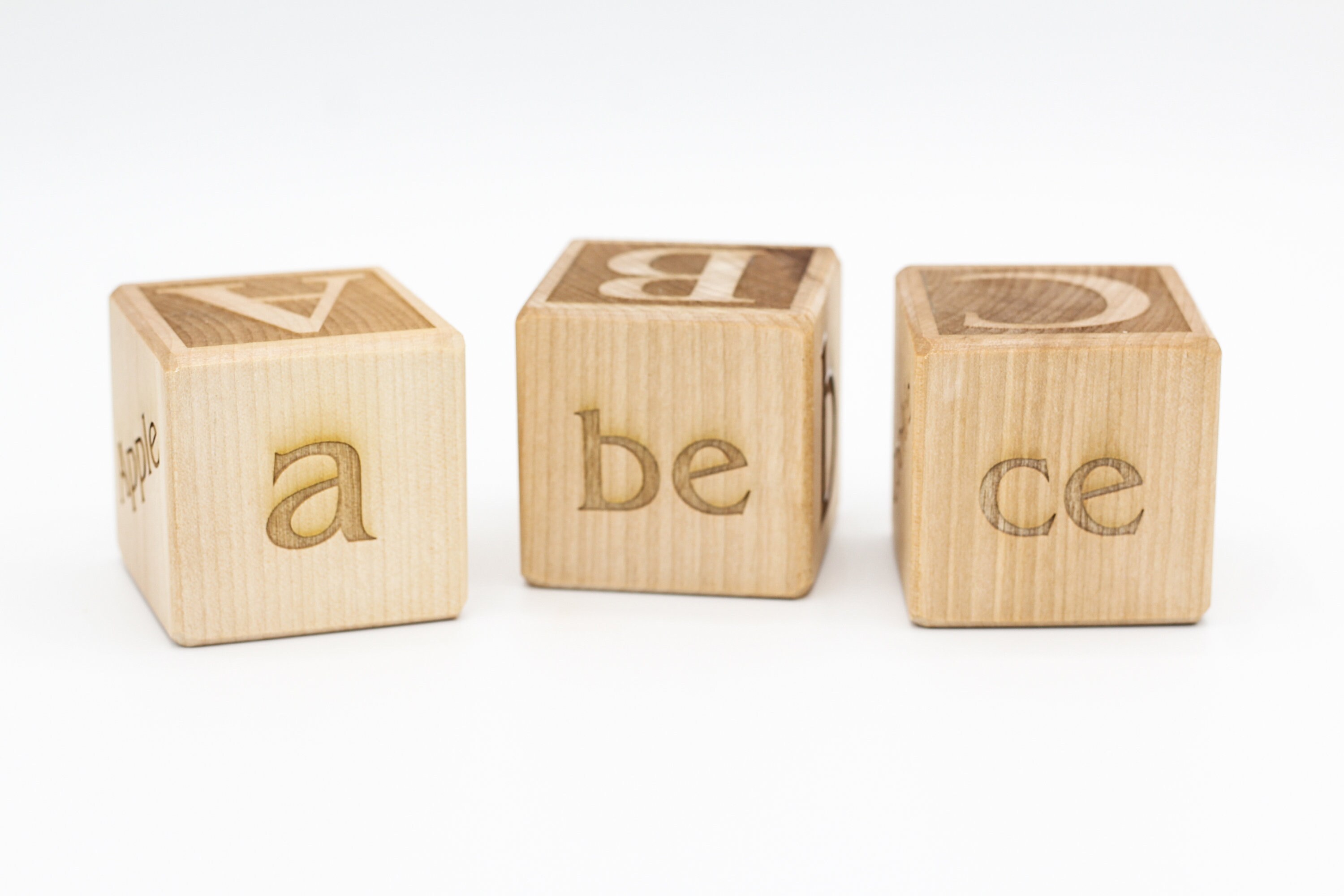 Wood Alphabet Block Set With Spanish | Etsy