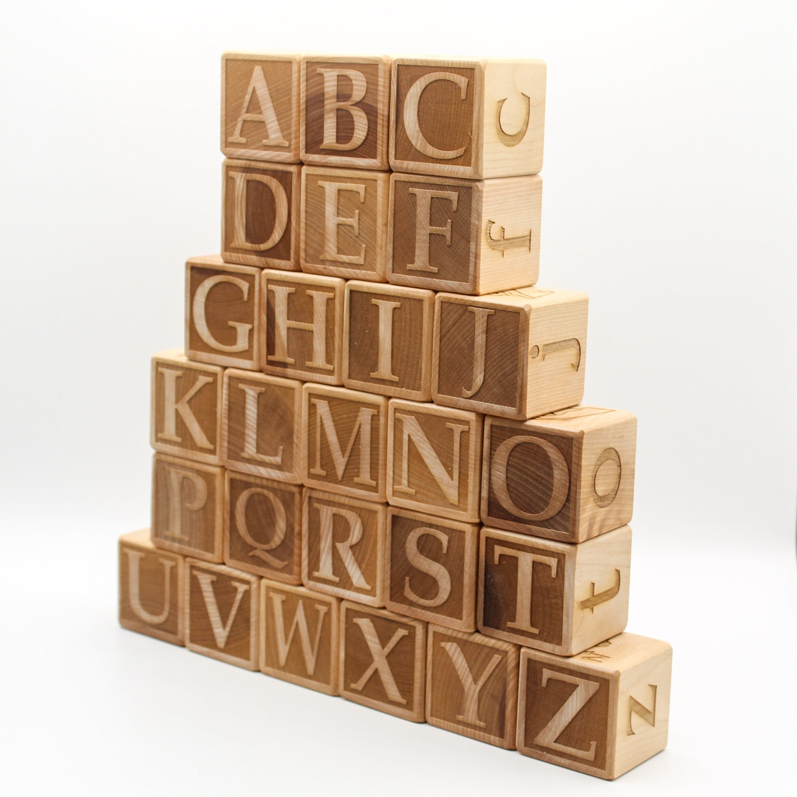 Wood Alphabet Block Set - Etsy