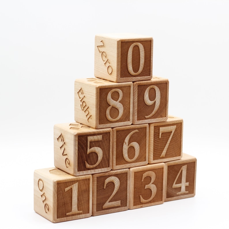 Wood Number Block Set - Etsy