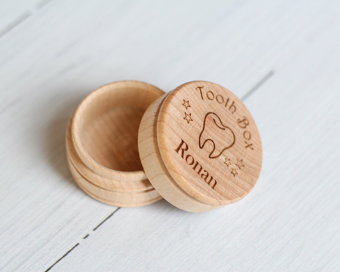 Personalized Wood Tooth Box - Etsy