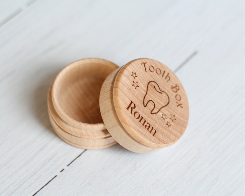 Personalized Wood Tooth Box - Etsy
