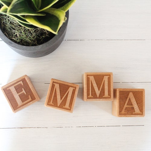 Personalized Wood Name Blocks Alphabet Baby Custom Letters - Etsy