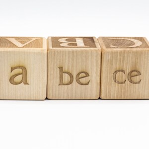 Wood Alphabet Block Set With Spanish - Etsy