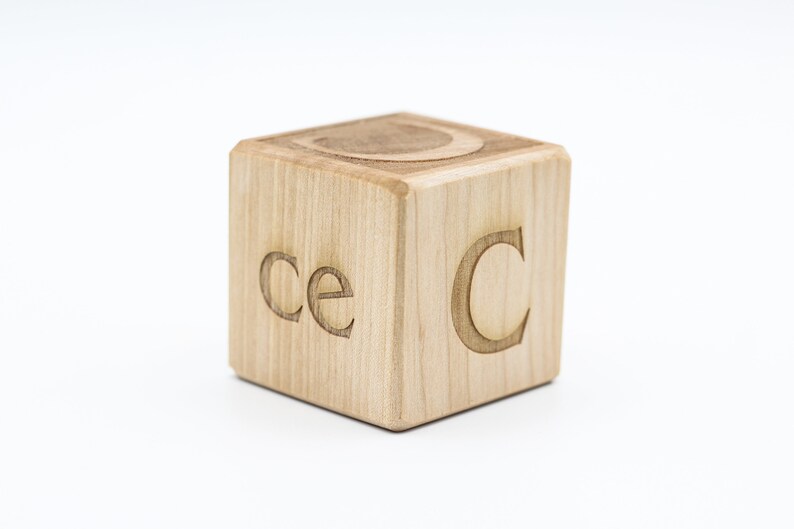 Wood Alphabet Block Set With Spanish - Etsy