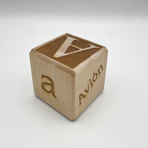 Wood Alphabet Block Set With Spanish - Etsy