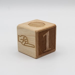 Wood Number Block Set With American Sign Language - Etsy