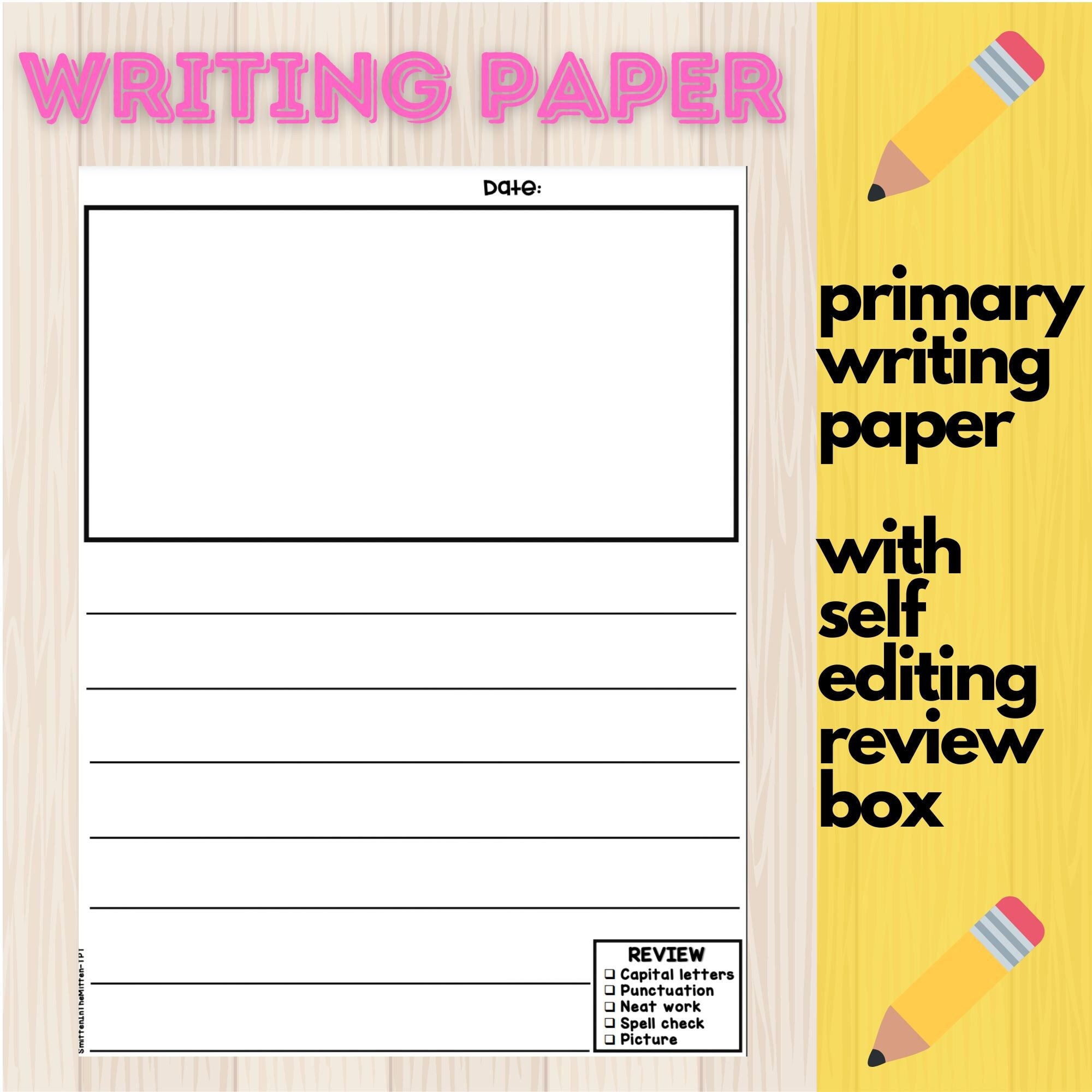 Lined Paper For Kids With Drawing Box